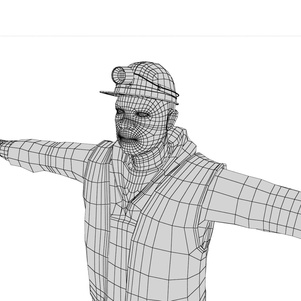 Male worker 3D Model - FlatPyramid