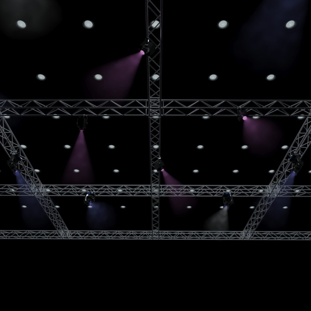 Big Square Truss-Stage Lights 3D Model - FlatPyramid