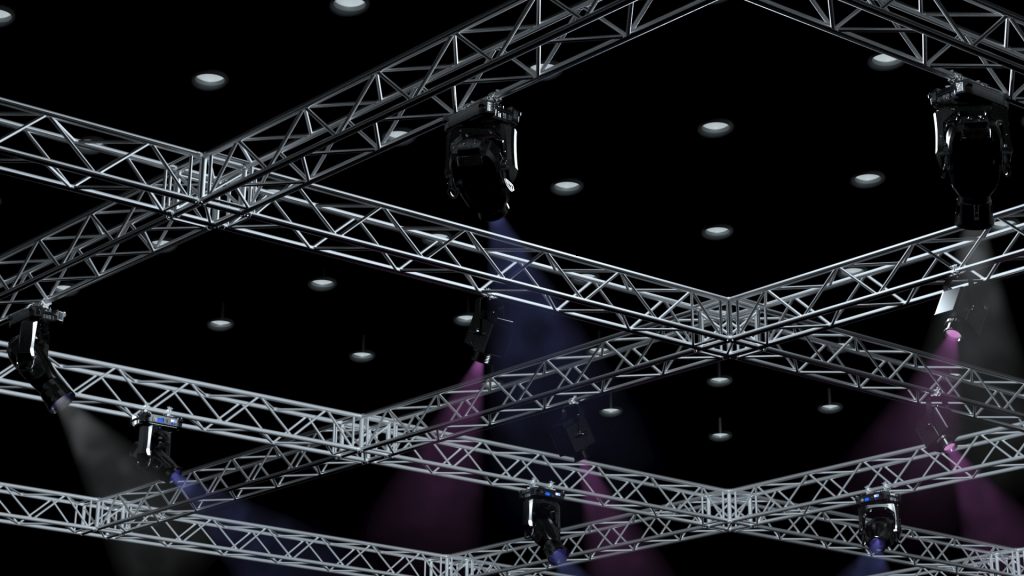 Big Square Truss-Stage Lights 3D Model - FlatPyramid