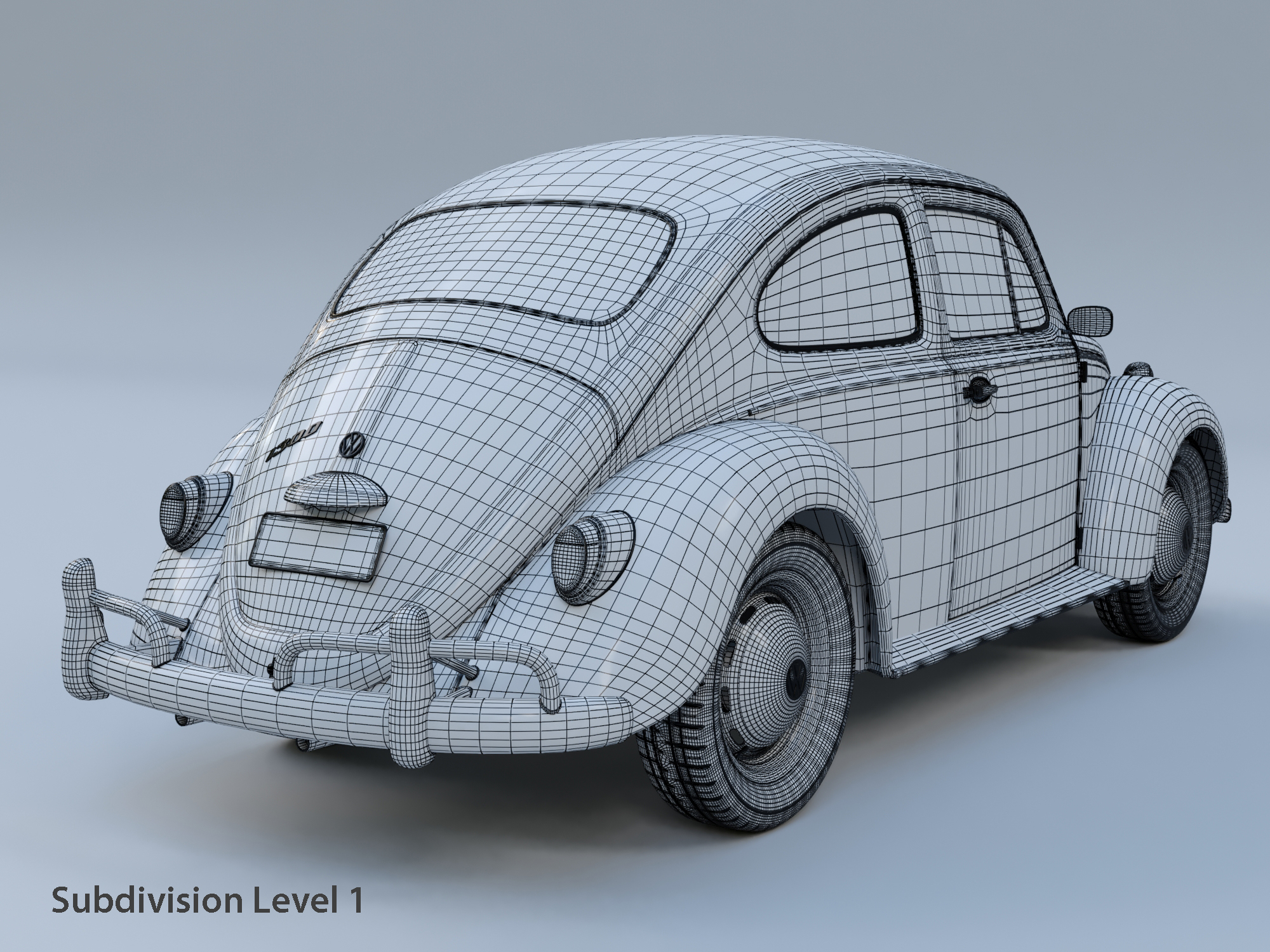 Volkswagen Beetle Fusca 1969 3D Model - FlatPyramid