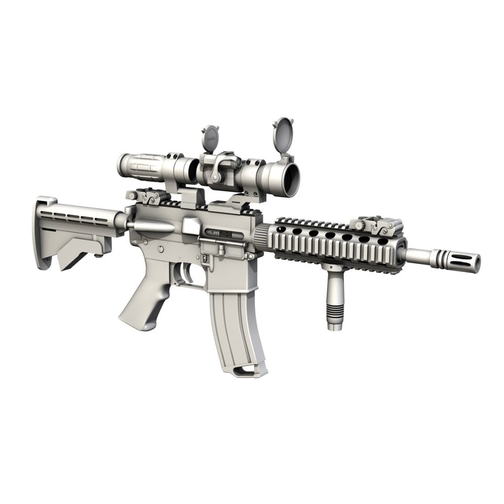 Colt M4A1 - SOPMOD - Aimpoint - Desert Camo 3D Model - FlatPyramid