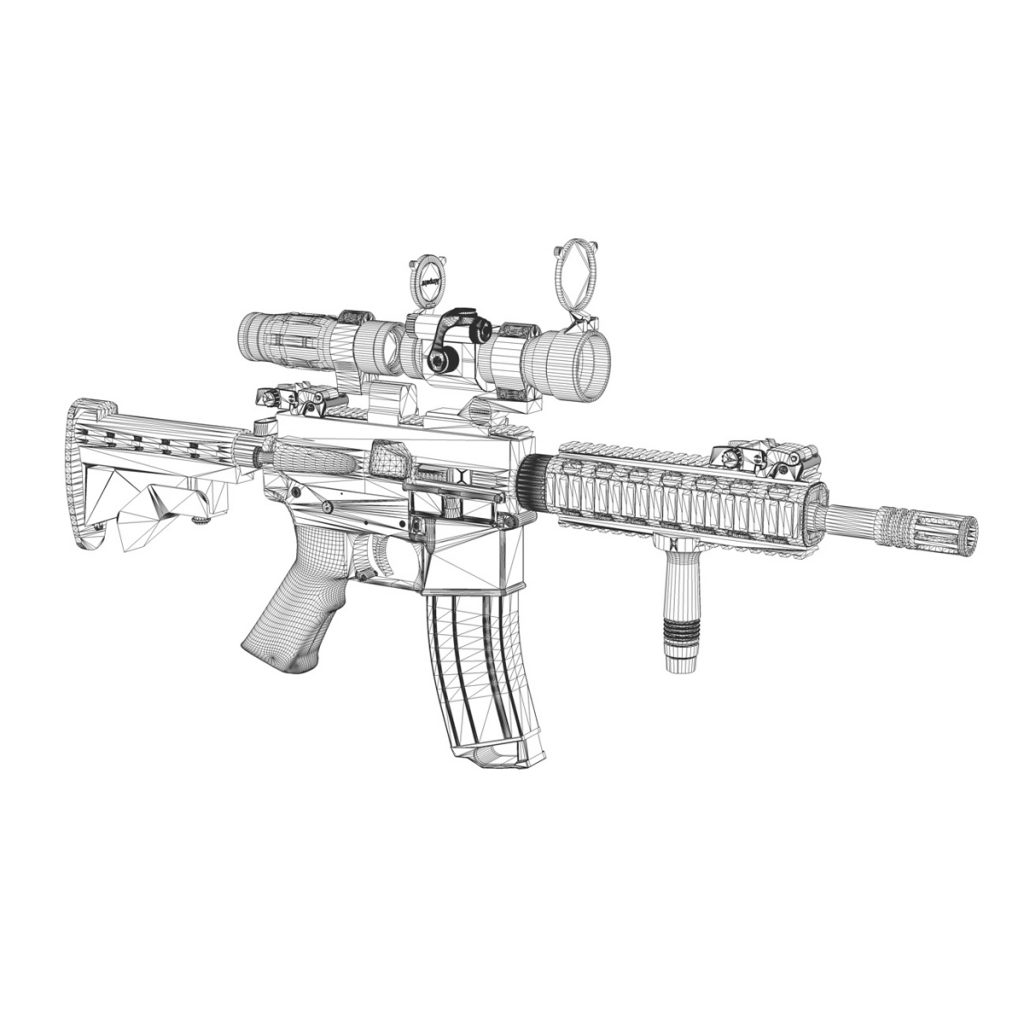 Colt M4A1 - SOPMOD - Aimpoint - Desert Camo 3D Model - FlatPyramid