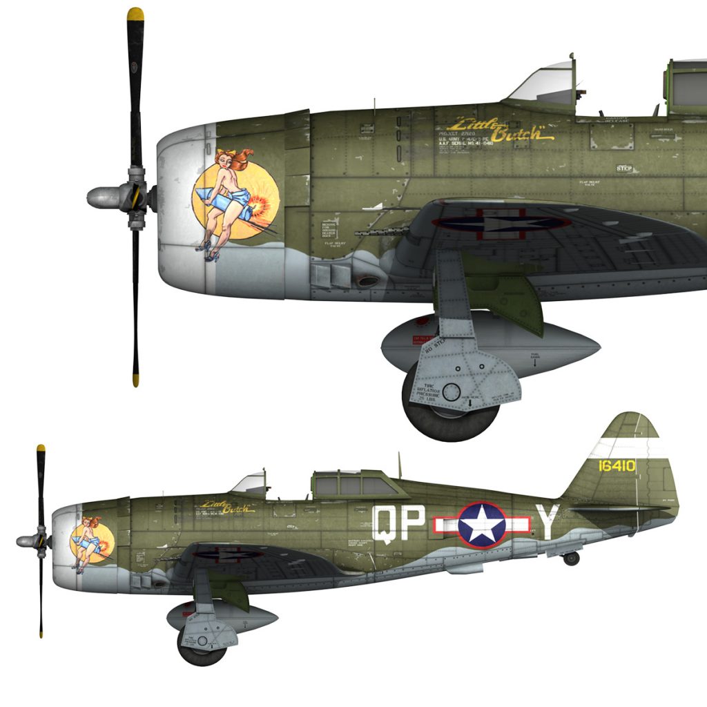 Republic P-47C Thunderbolt - Little Butch - QP-V 3D Model - FlatPyramid