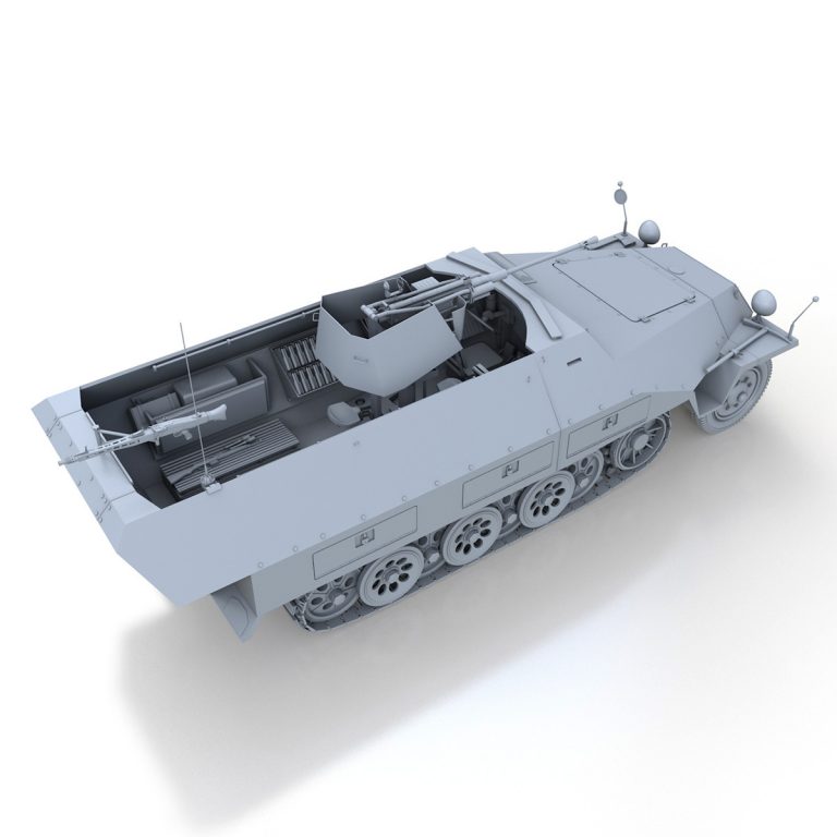 SD.KFZ 251/17 Ausf.D - Anti-Aircraft Vehicle 3D Model - FlatPyramid