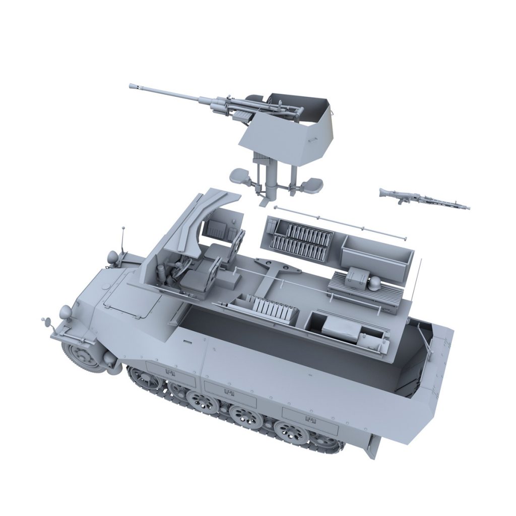 SD.KFZ 251/17 Ausf.D - Anti-Aircraft Vehicle 3D Model - FlatPyramid