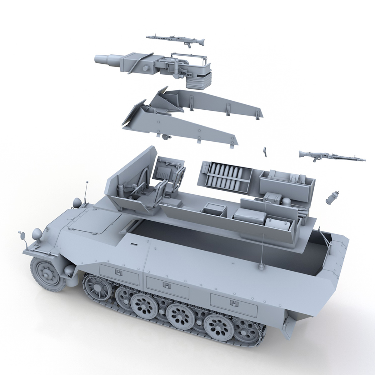 SD.KFZ 251/9 Ausf.D - Kanonenwagen Stummel 3D Model - FlatPyramid