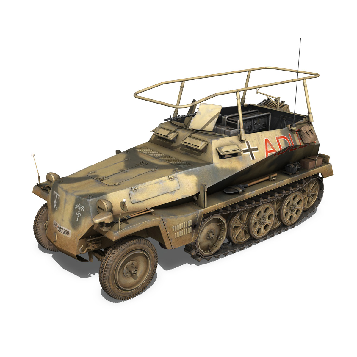 SD.KFZ 250 3 - Adler - Halftrack command variant 3D Model - FlatPyramid