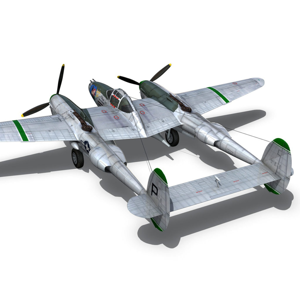 Lockheed P-38 Lightning - Shadys Lady 3D Model - FlatPyramid