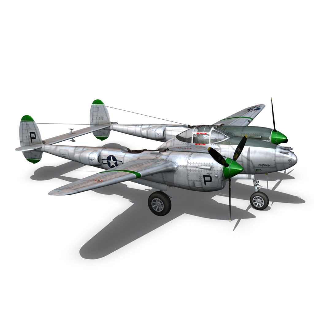 Lockheed P-38 Lightning - Shadys Lady 3D Model - FlatPyramid
