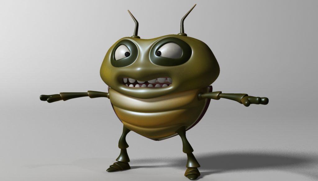Cartoon Bug RIGGED 3D Model - FlatPyramid