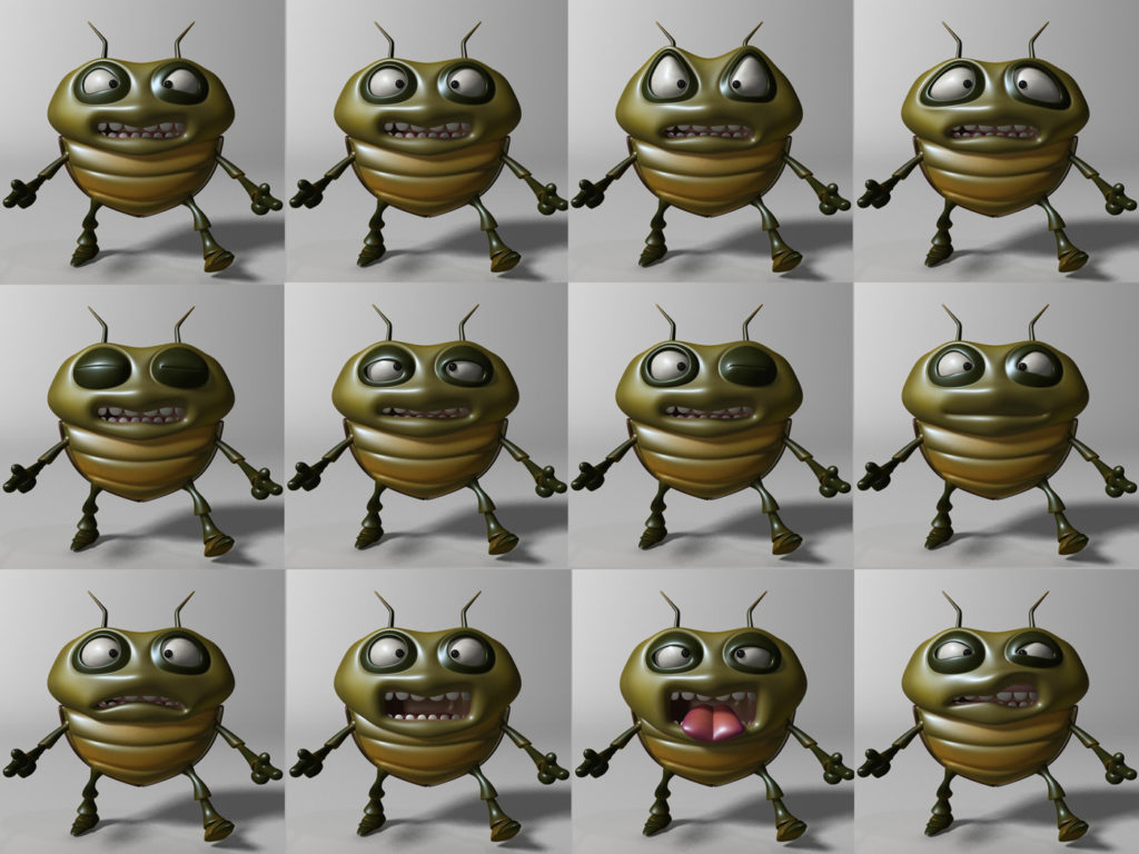 Cartoon Bug RIGGED 3D Model - FlatPyramid