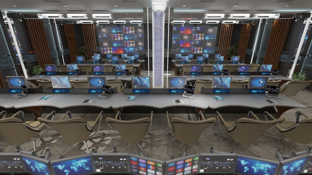 TV Studio Control Room 1 3D Model - FlatPyramid