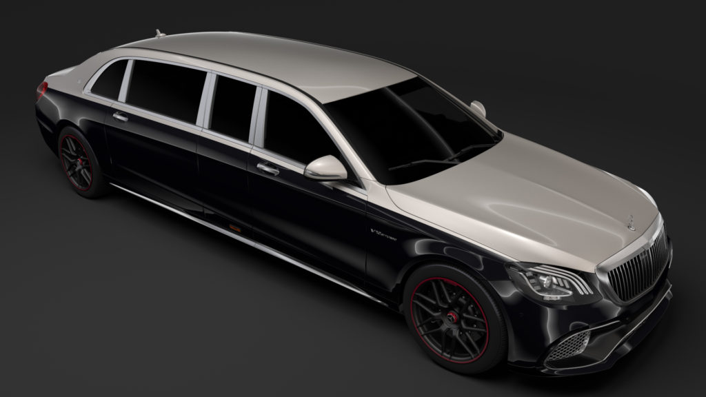 Mercedes AMG Maybach S 65 Pullman VV222 2019 3D Model - FlatPyramid