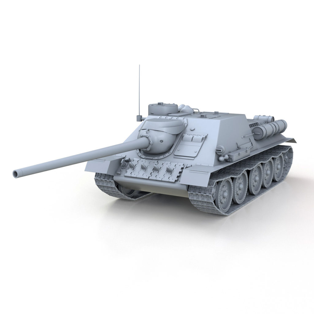 SU-100 - Soviet Tank Destroyer 3D Model - FlatPyramid