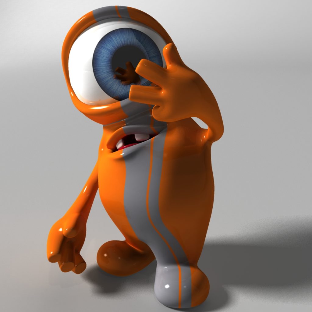 Orange Alien Rigged 3D Model - FlatPyramid