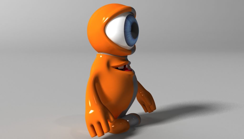 Orange Alien Rigged 3D Model - FlatPyramid
