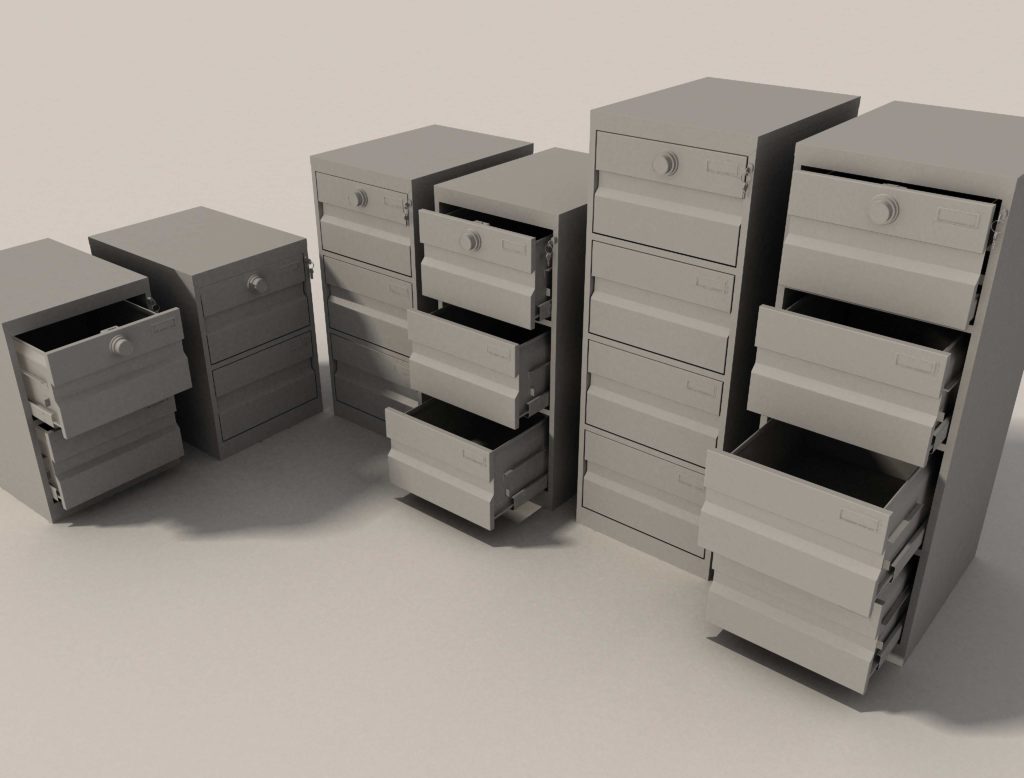 Locker File Cabinets 3D Model - FlatPyramid