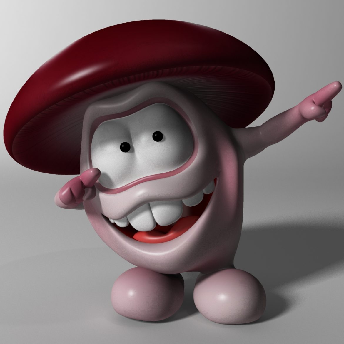 Cartoon Mushroom Character RIGGED and Animated 3D Model - FlatPyramid