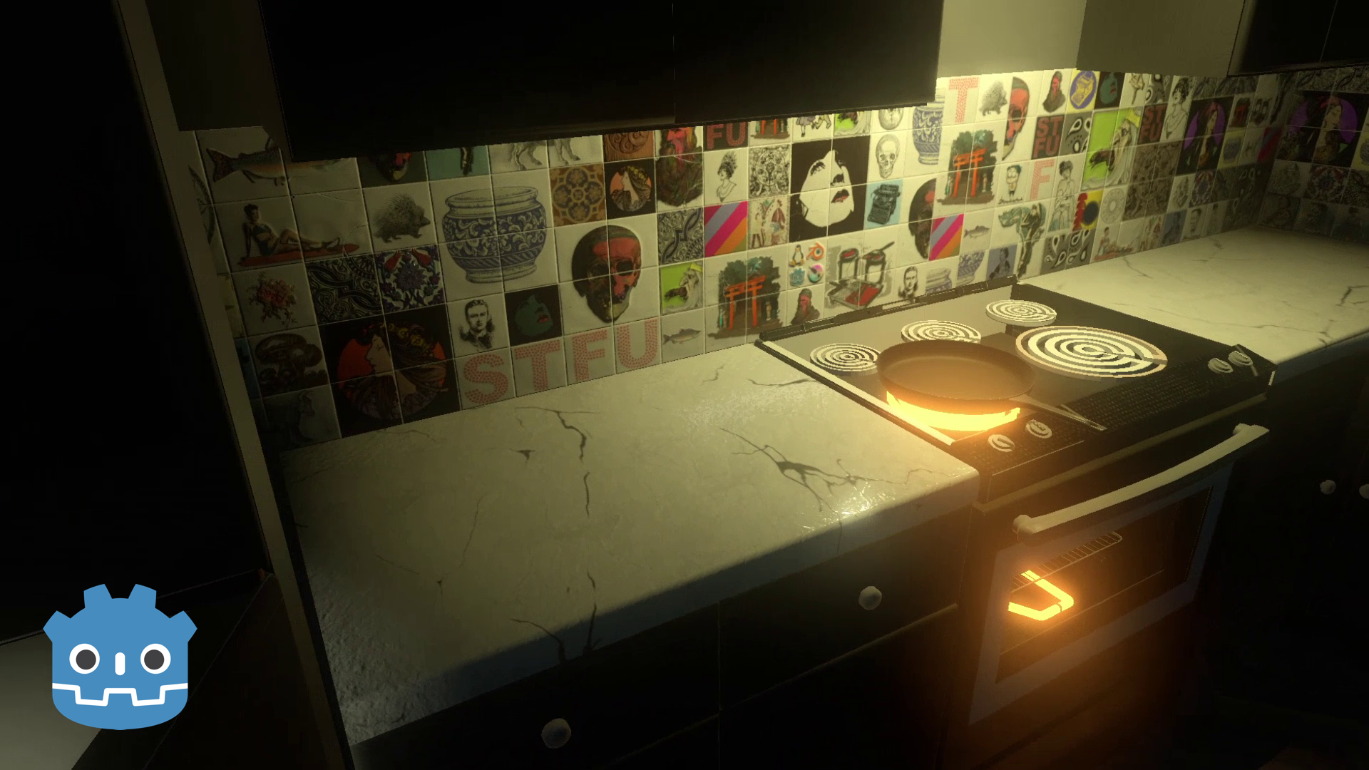 kitchen backsplash tiles. prebaked planes 3D Model - FlatPyramid