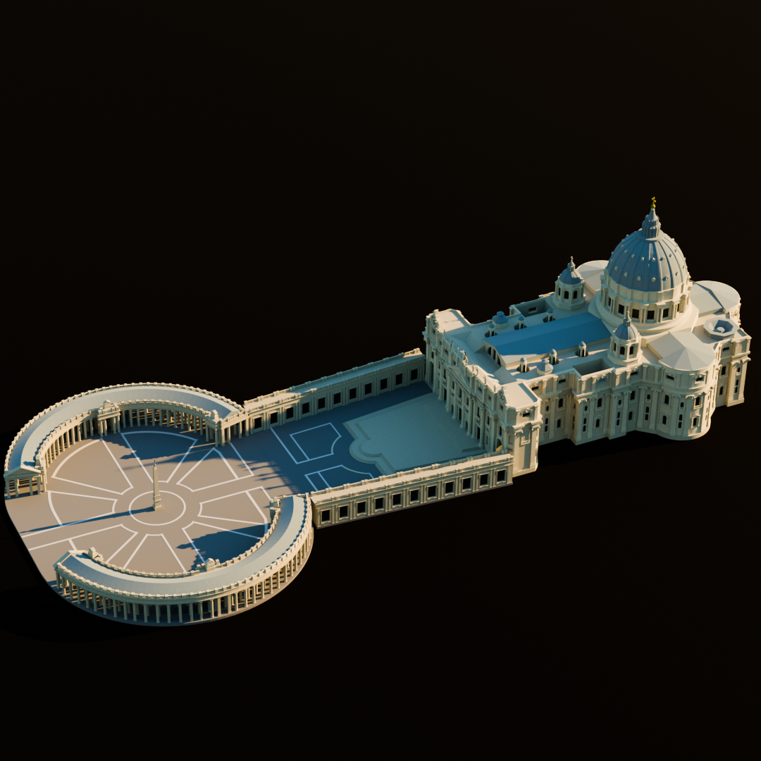 St. Peter Basilica in vatican /handmade 3D Model - FlatPyramid