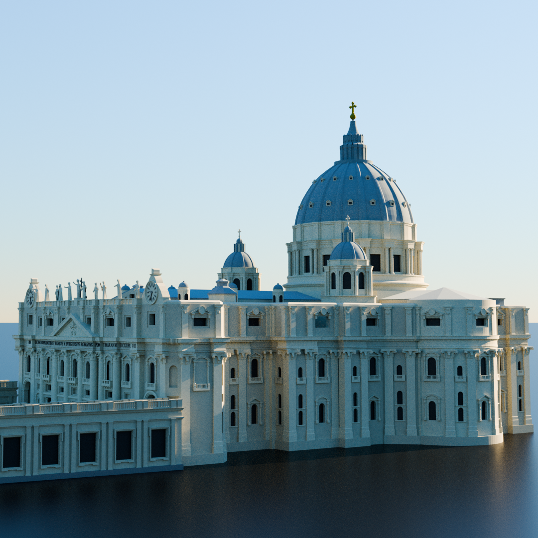 St. Peter Basilica in vatican /handmade 3D Model - FlatPyramid