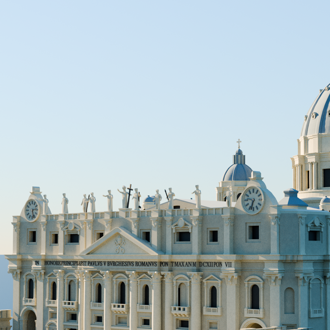 St. Peter Basilica in vatican /handmade 3D Model - FlatPyramid