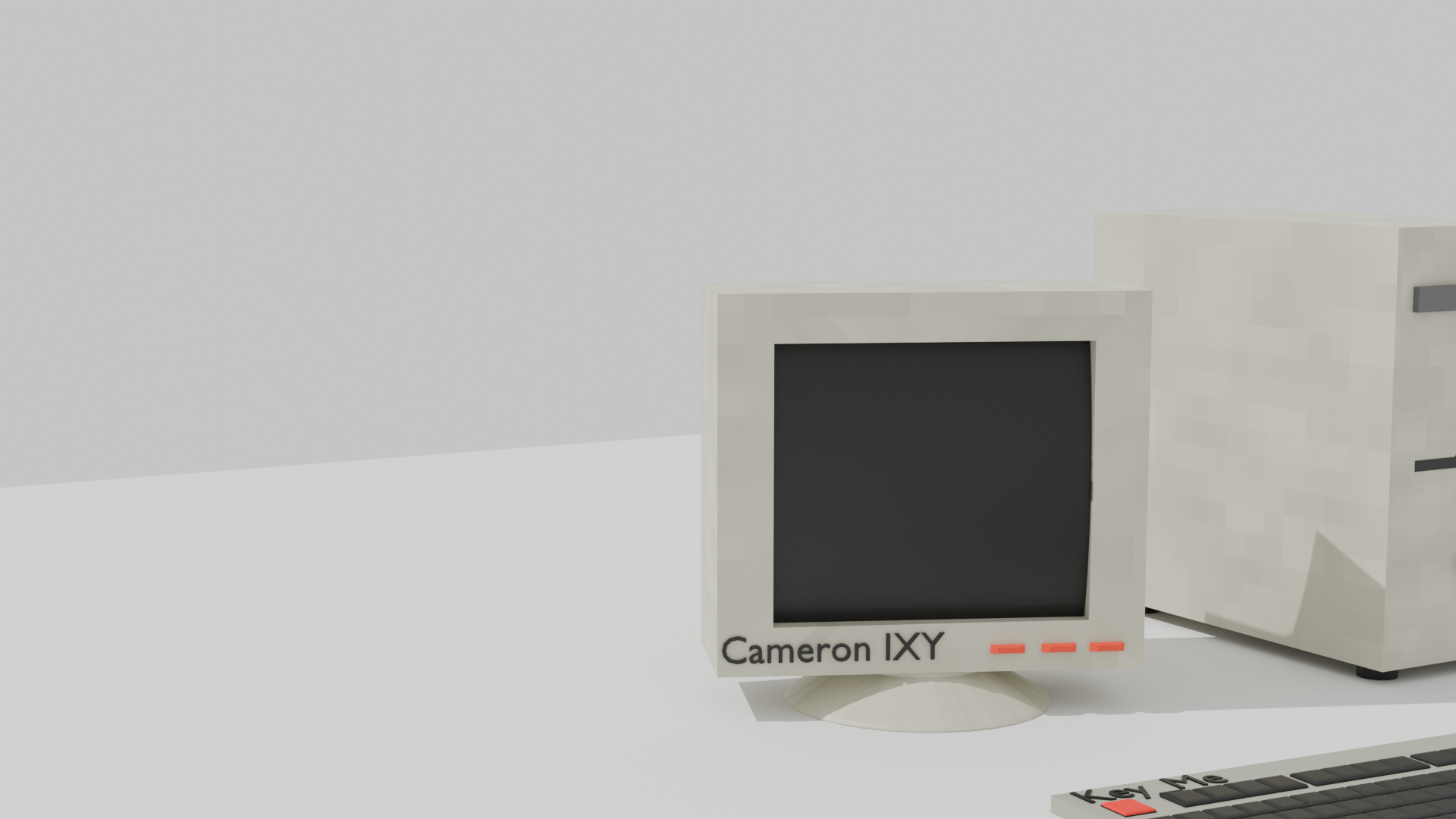 Low Poly PS1 PC bundle! Pc + Monitor + Keyboard | 3D Model - FlatPyramid