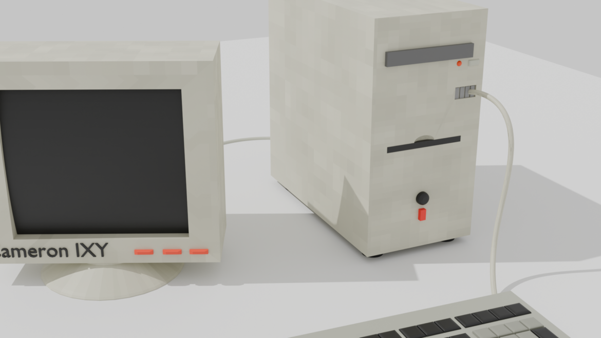 Low Poly PS1 PC bundle! Pc + Monitor + Keyboard | 3D Model - FlatPyramid