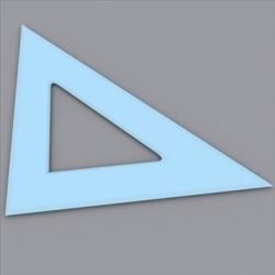 Triangle Ruler 3D Model - FlatPyramid