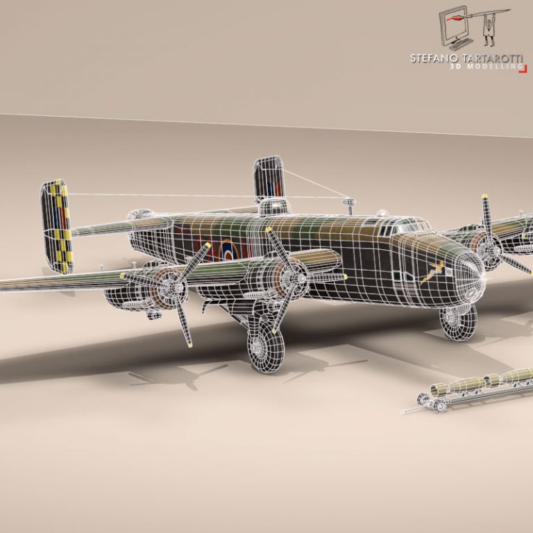 Handley page Halifax MK3 RAF Aircraft 3D Model - FlatPyramid