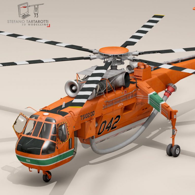 S64F Skycrane 3D Model - FlatPyramid