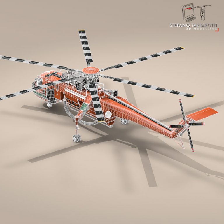 S64F Skycrane 3D Model - FlatPyramid