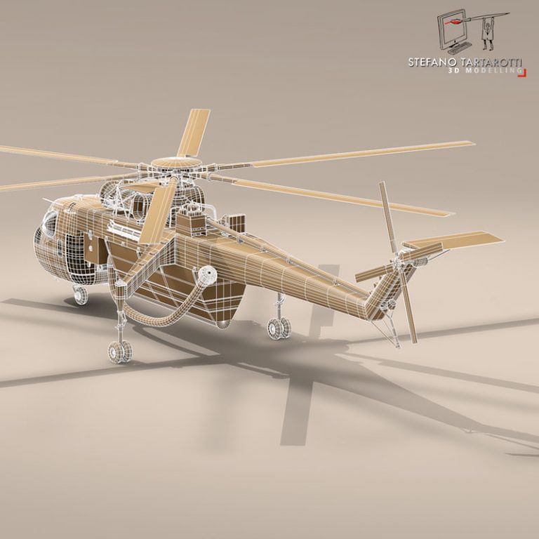 S64F Skycrane 3D Model - FlatPyramid
