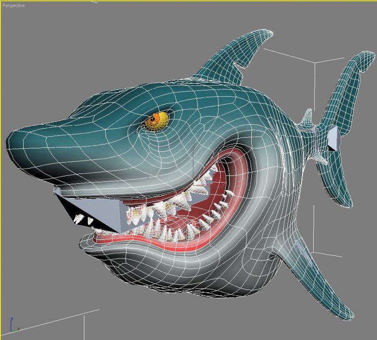 Cartoon Shark Rigged 3D Model - FlatPyramid