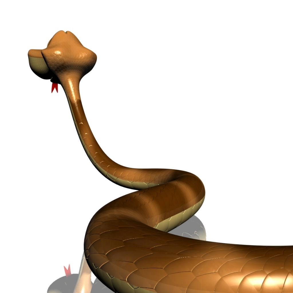 Cartoon Snake RIGGED 3D Model - FlatPyramid