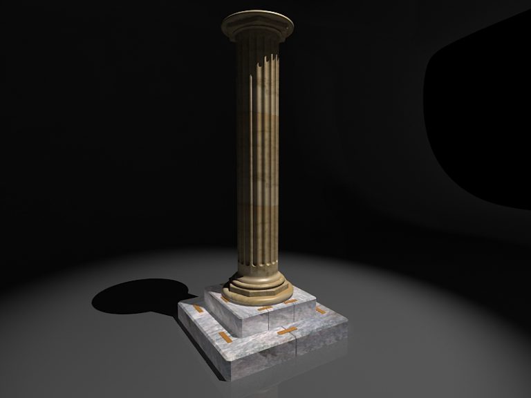 Classic marble column 3D Model - FlatPyramid