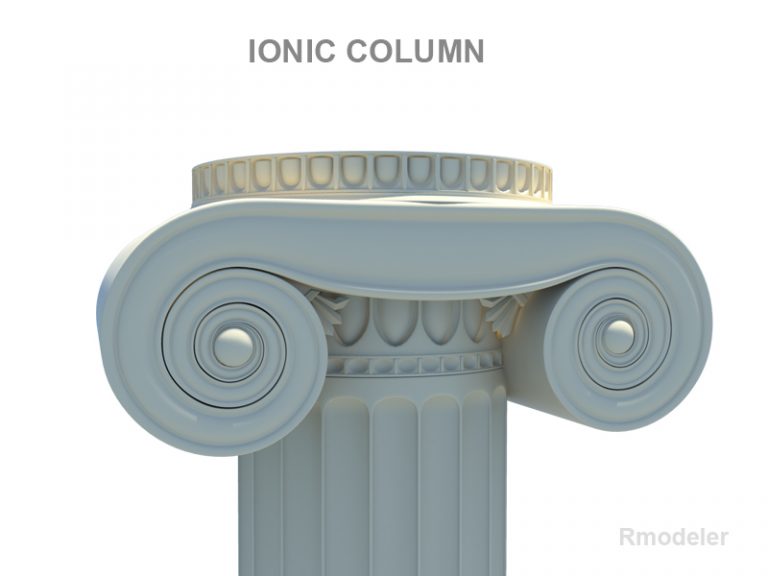 Greek Column Ionic 3D Model - FlatPyramid