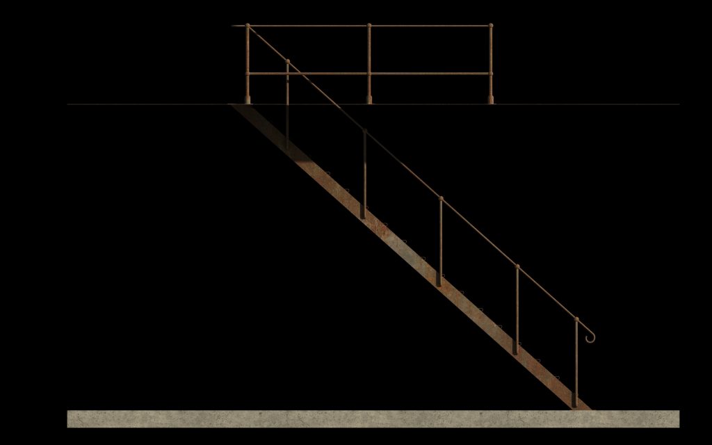 Iron Stair 3D Obj Model 3D Model - FlatPyramid