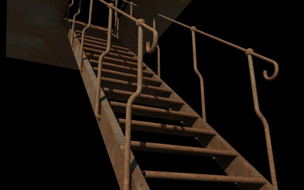 Iron Stair 3D Obj Model 3D Model - FlatPyramid