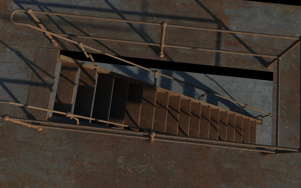 Iron Stair 3D Obj Model 3D Model - FlatPyramid