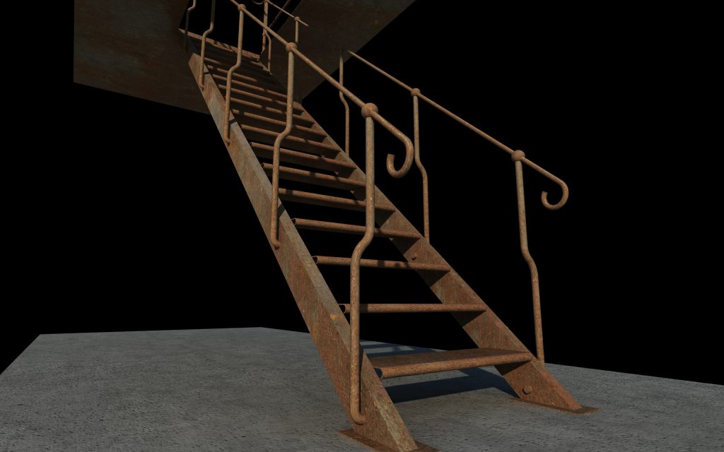 Iron Stair 3D Obj Model 3D Model - FlatPyramid