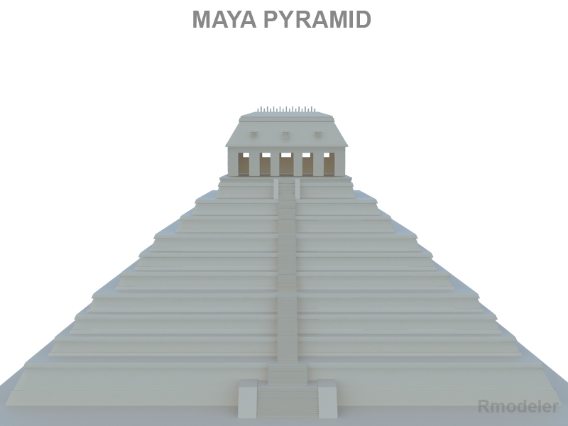 Maya Pyramid 3D Model - FlatPyramid