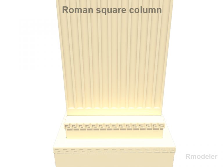 Roman Square column 3D Model - FlatPyramid