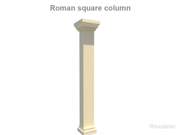 Roman Square column 3D Model - FlatPyramid