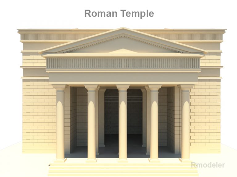 Roman Temple 3D Model - FlatPyramid