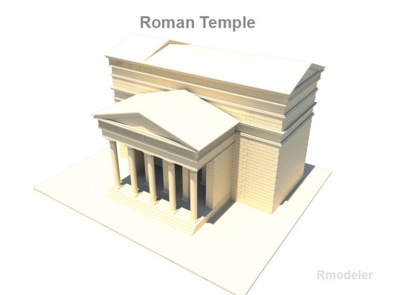 Roman Temple 3D Model - FlatPyramid