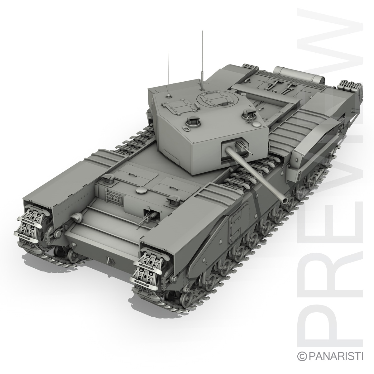 Churchill Infantry Tank MK.III 3d Model Army Mathilda 3ds c4d lwo lws ...