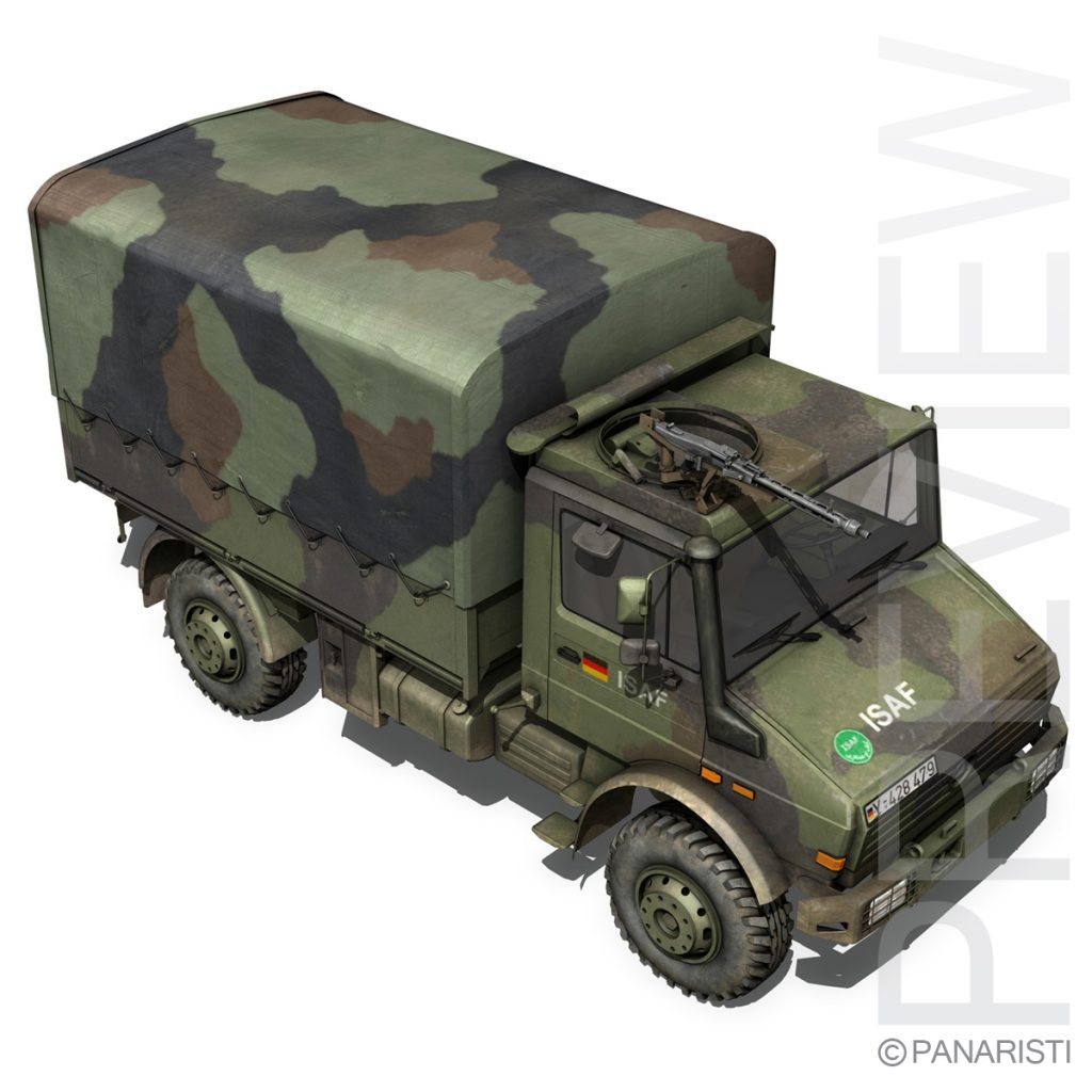 Mercedes Benz Unimog U1300 German Army 3D Model - FlatPyramid