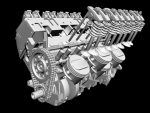 Detailed V8 Engine 3D Model - FlatPyramid