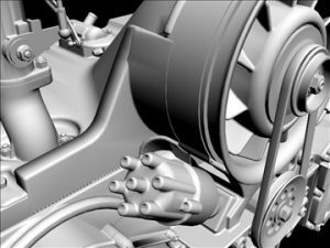 Porsche 3.2 Liter Engine 3D Model - FlatPyramid